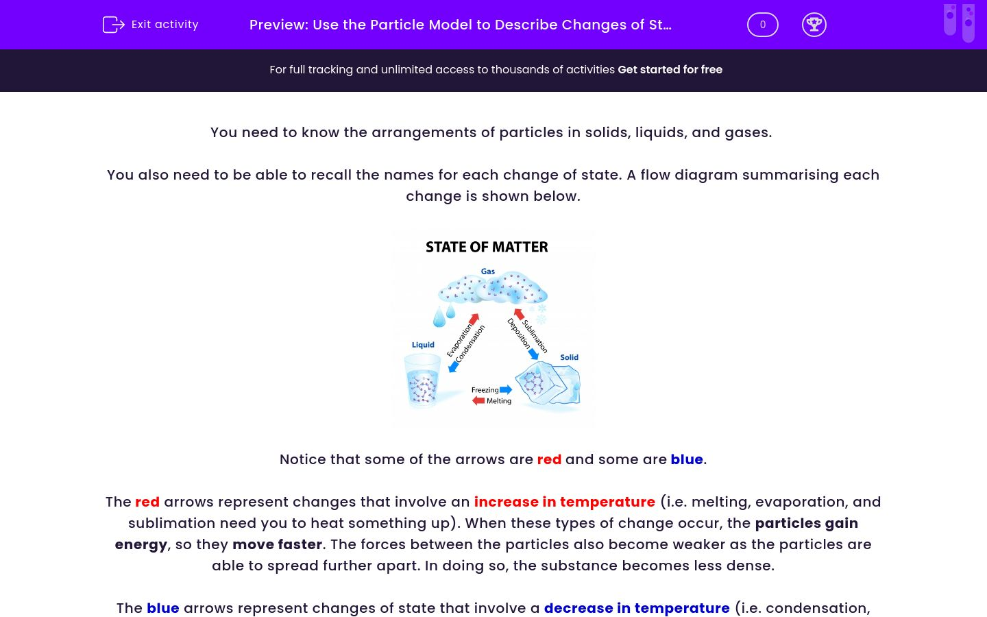 Use the Particle Model to Describe Changes of State Worksheet - EdPlace