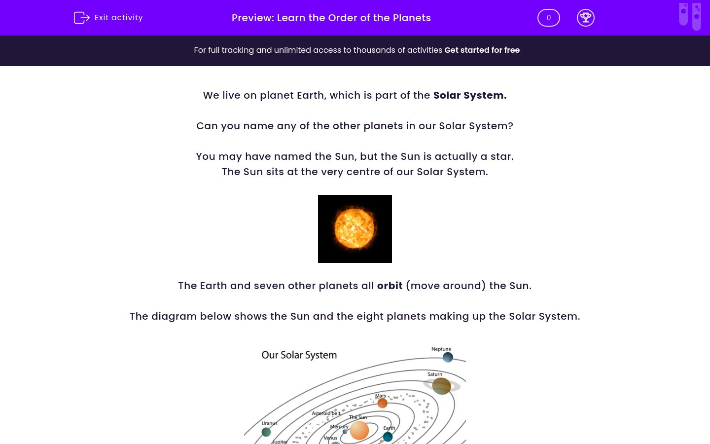 Learn the Order of the Planets Worksheet - EdPlace