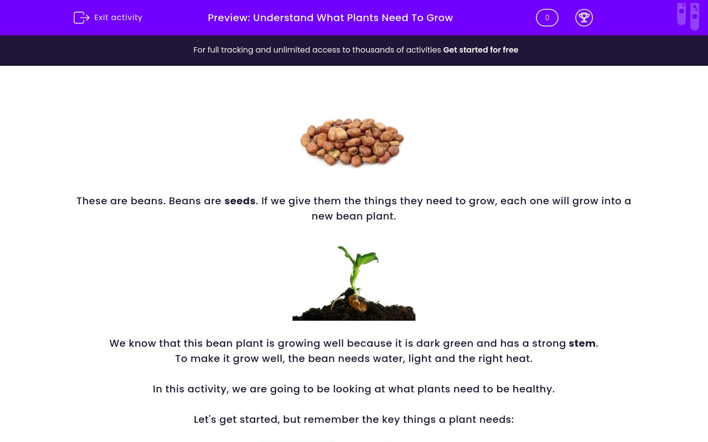 Understand What Plants Need To Grow Worksheet - EdPlace