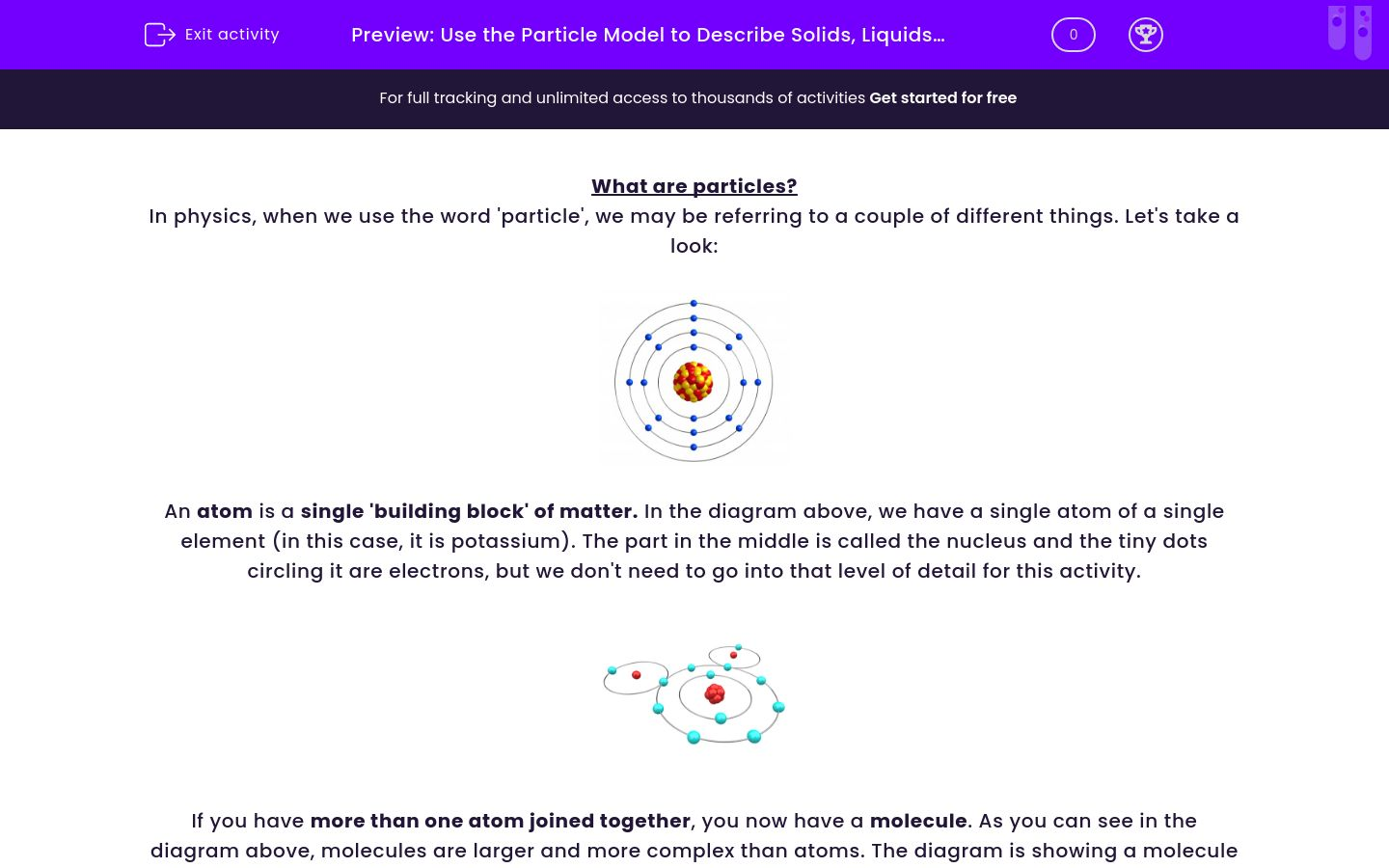 Use the Particle Model to Describe Solids, Liquids, and Gases Worksheet ...