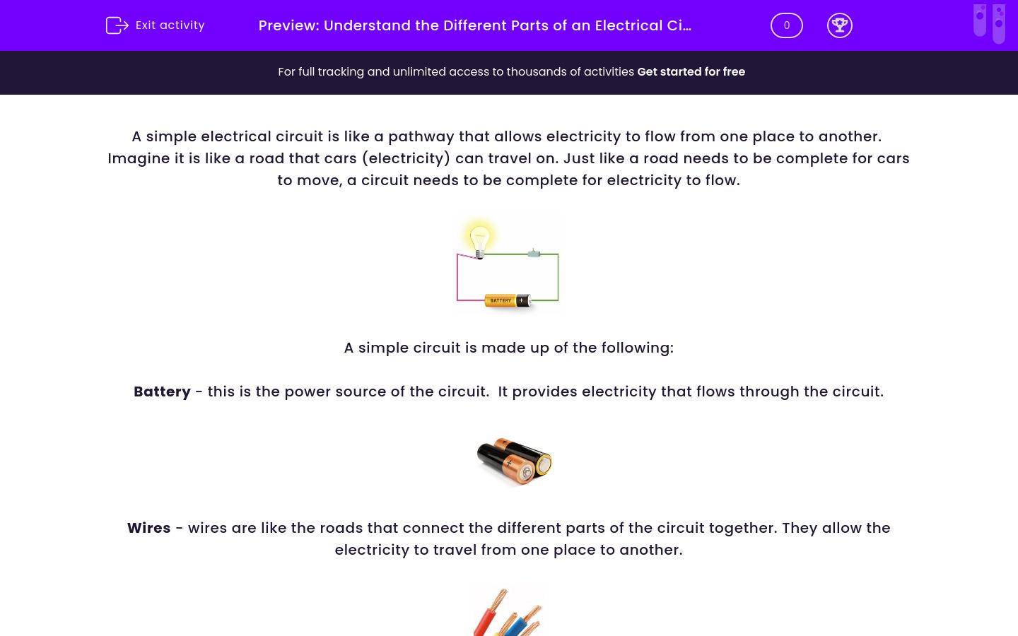 Understand the Different Parts of an Electrical Circuit Worksheet - EdPlace