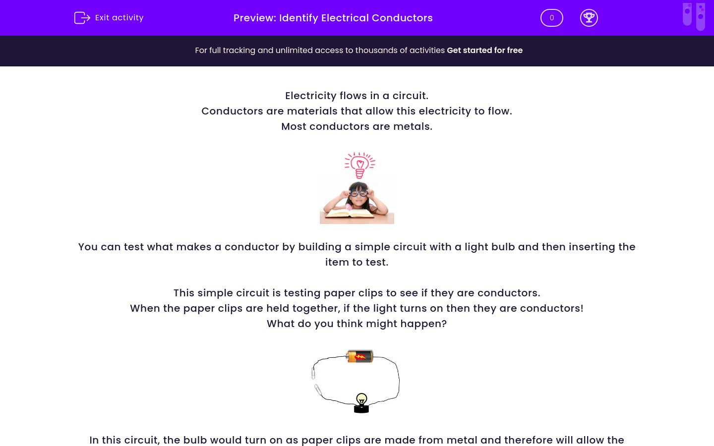 Identify Electrical Conductors Worksheet - EdPlace