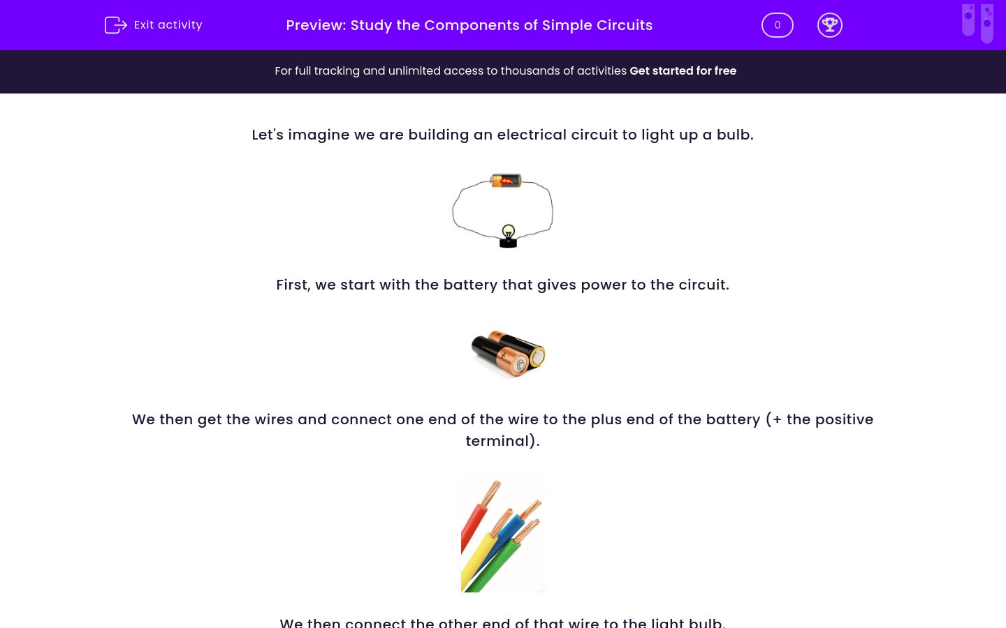 Study the Components of Simple Circuits Worksheet - EdPlace