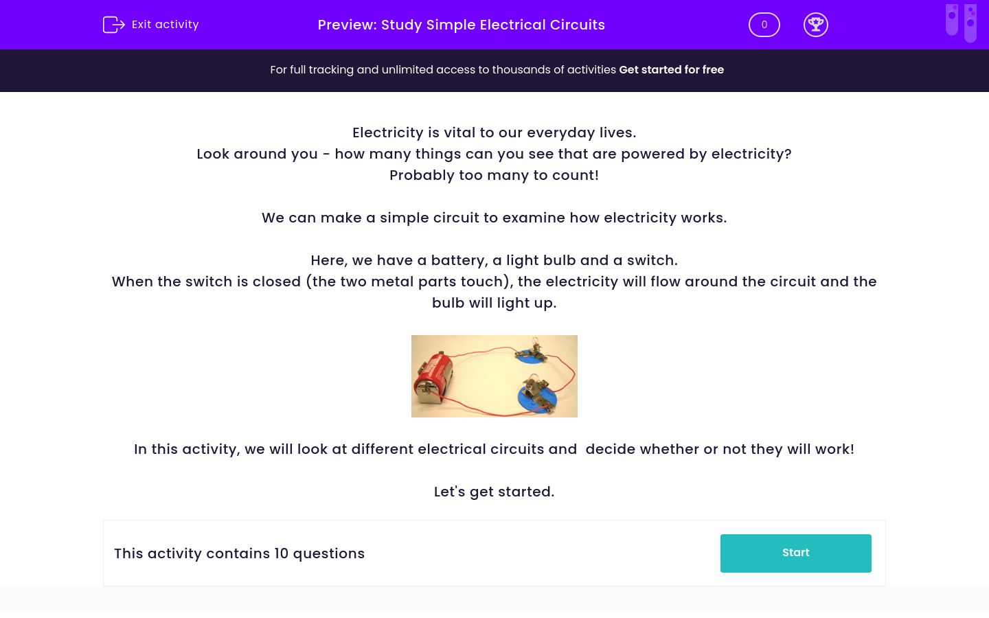 Study Simple Electrical Circuits Worksheet - EdPlace