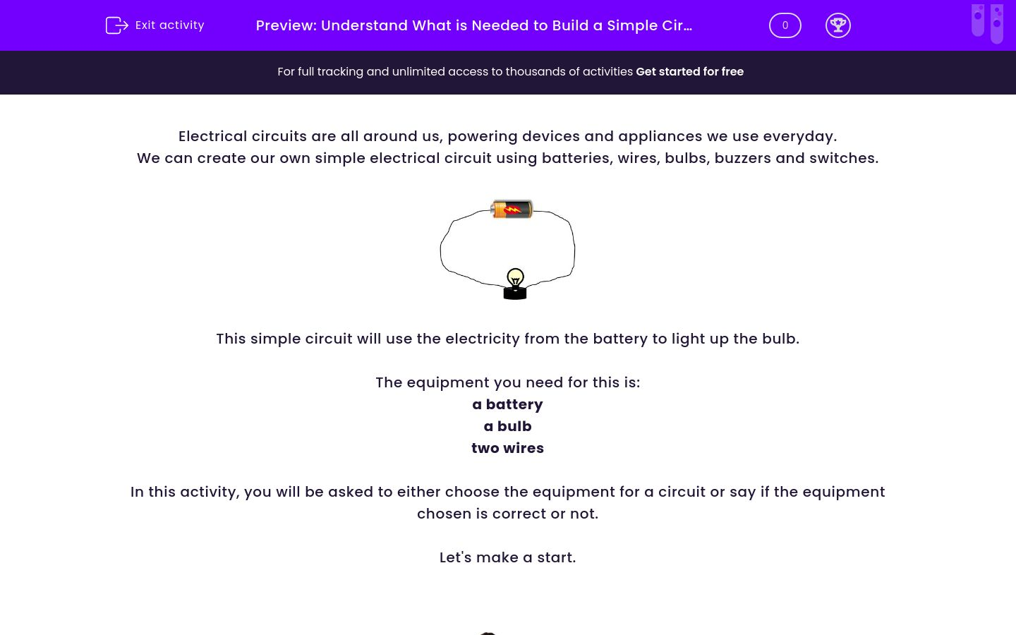 Understand What is Needed to Build a Simple Circuit Worksheet - EdPlace