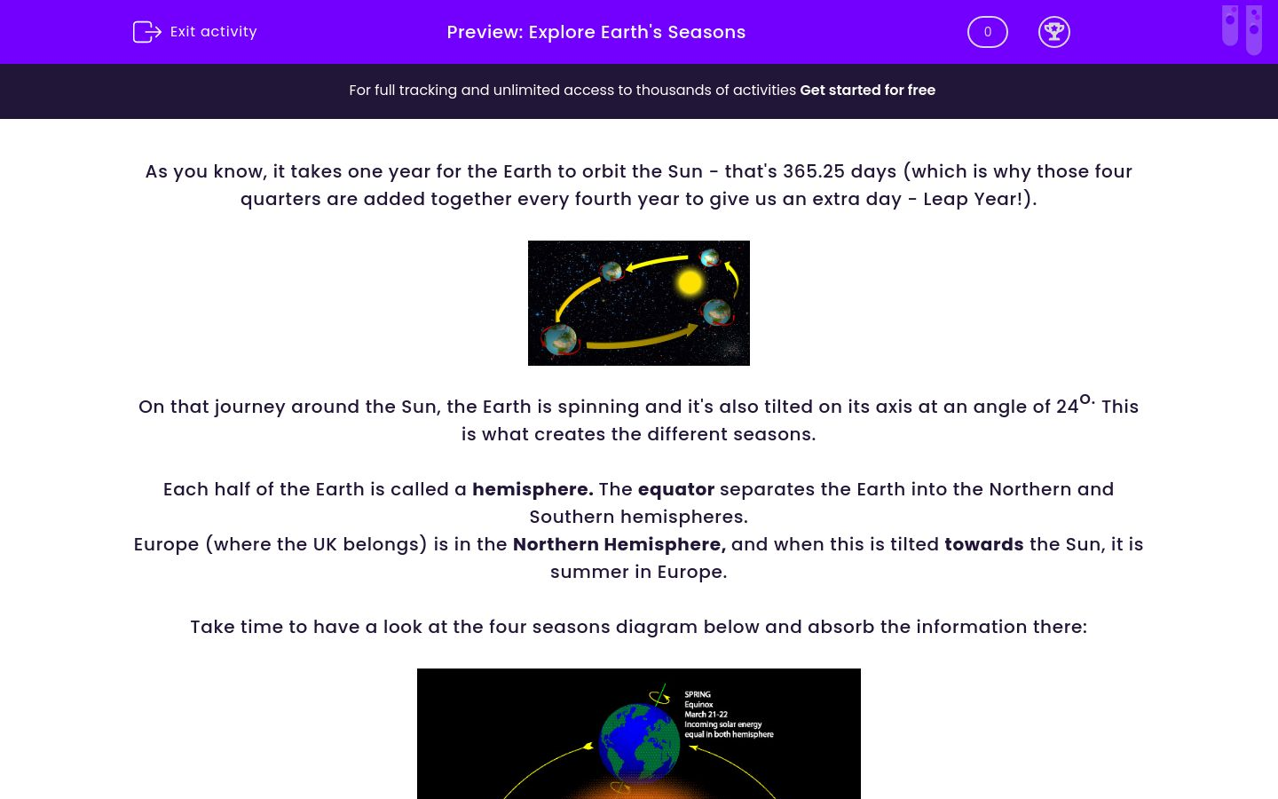 Explore Earth's Seasons Worksheet - EdPlace