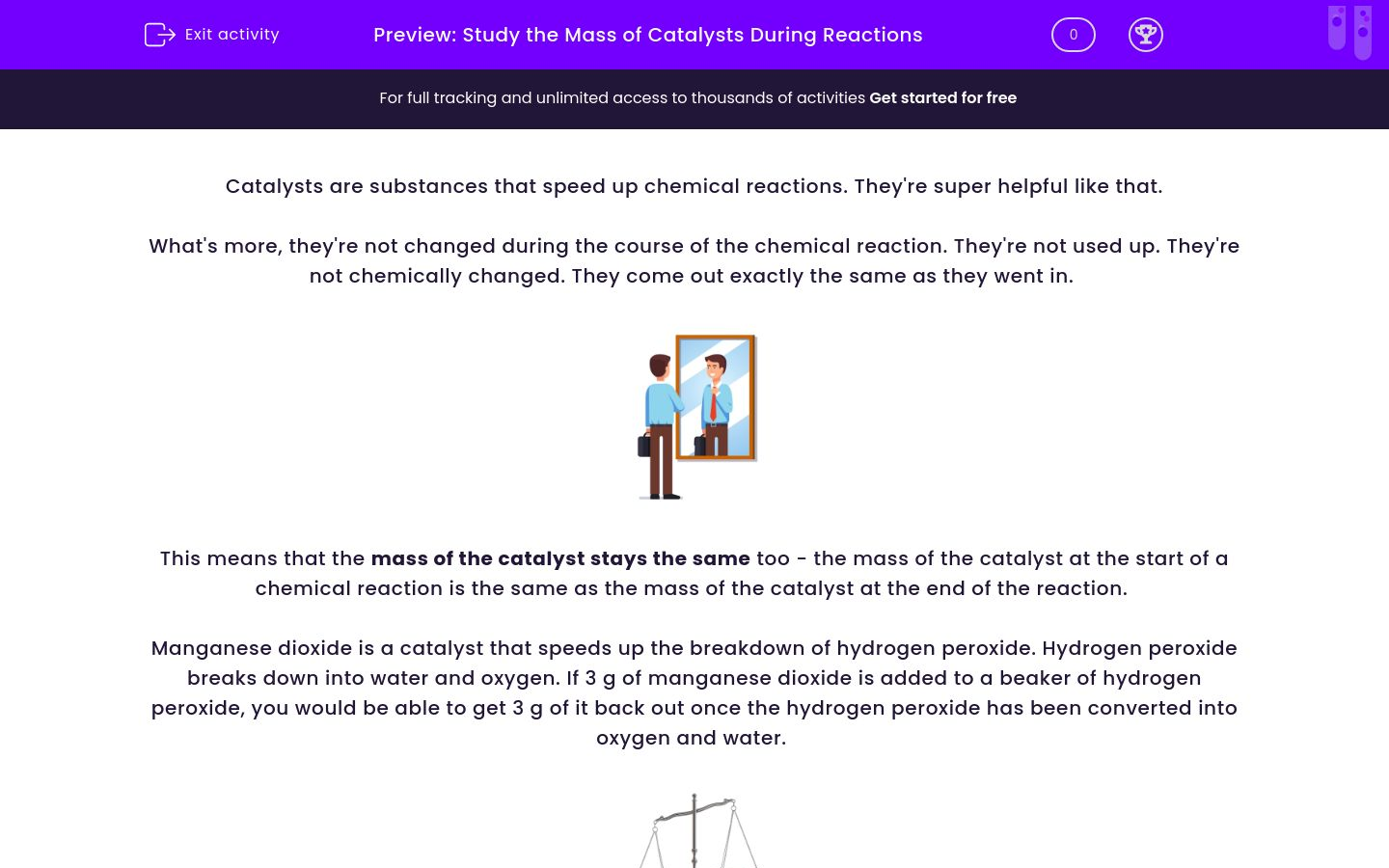 Study the Mass of Catalysts During Reactions Worksheet - EdPlace