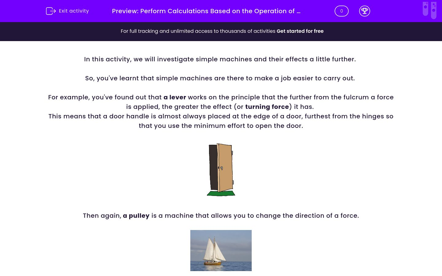 Perform Calculations Based on the Operation of Simple Machines ...