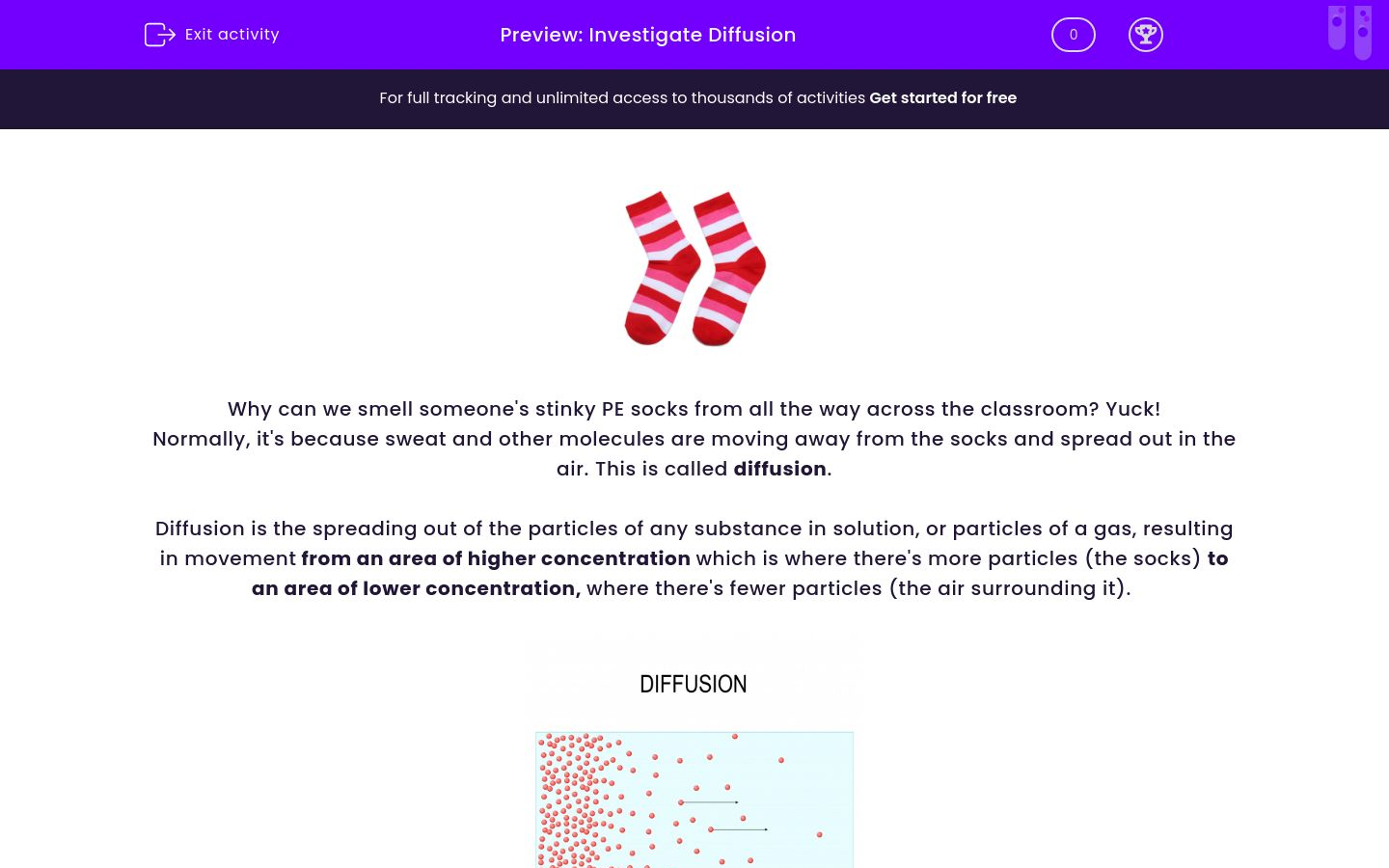 Investigate Diffusion Worksheet - EdPlace