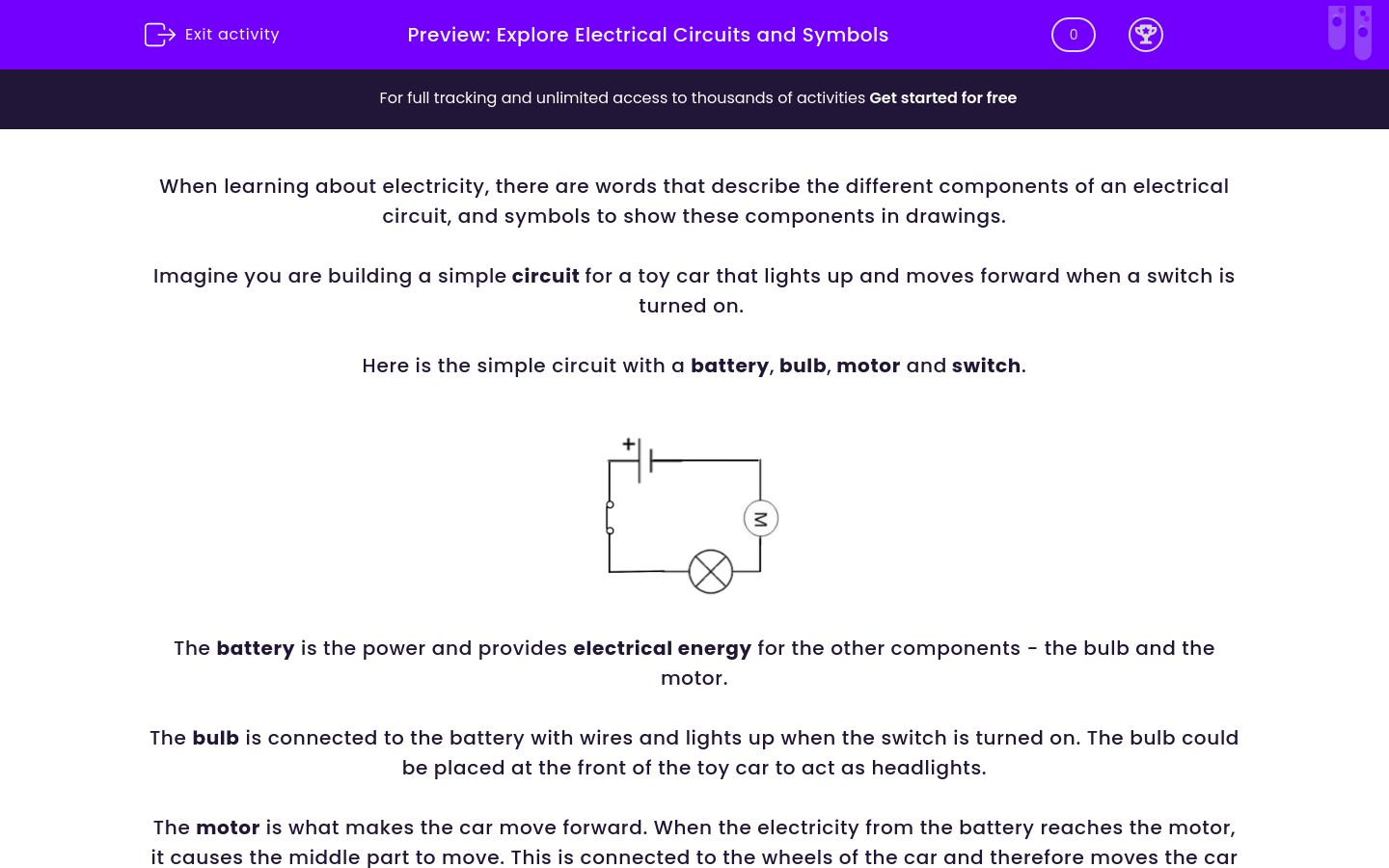 Explore Electrical Circuits and Symbols Worksheet - EdPlace