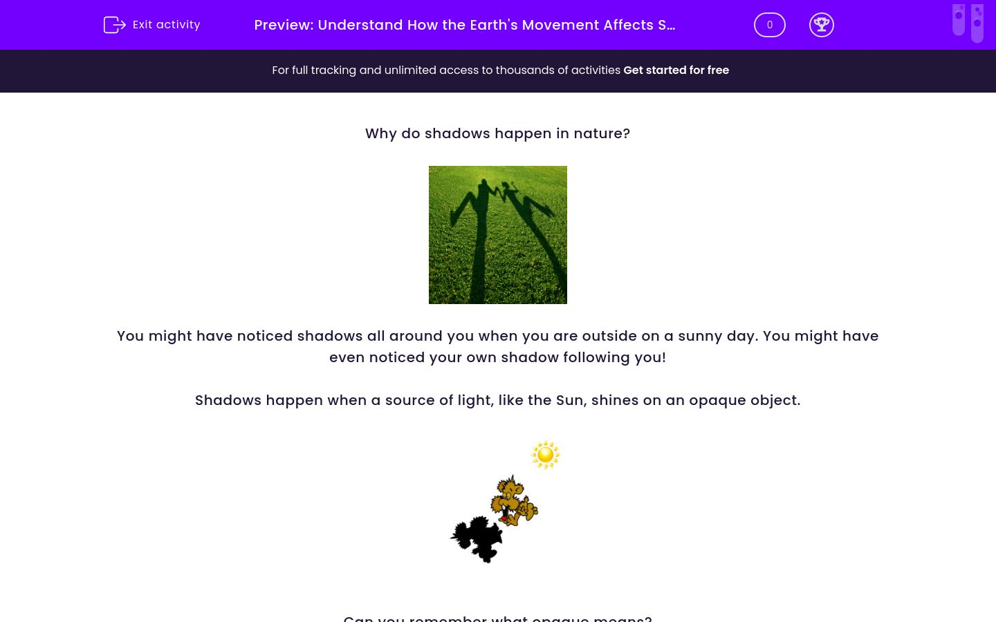 Understand How the Earth's Movement Affects Shadows Worksheet - EdPlace