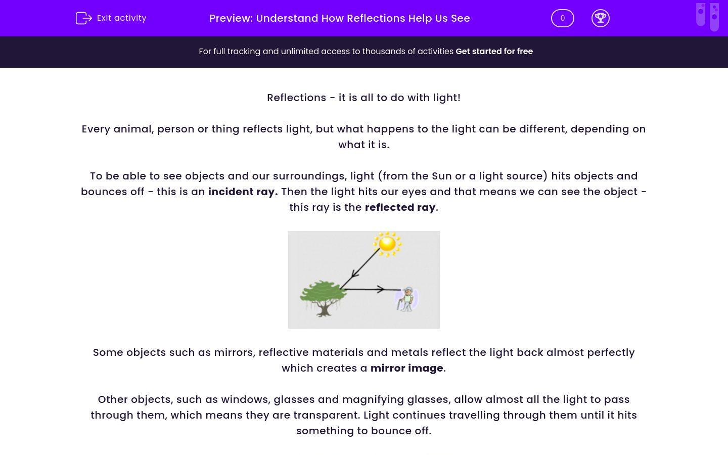 Understand How Reflections Help Us See Worksheet - EdPlace