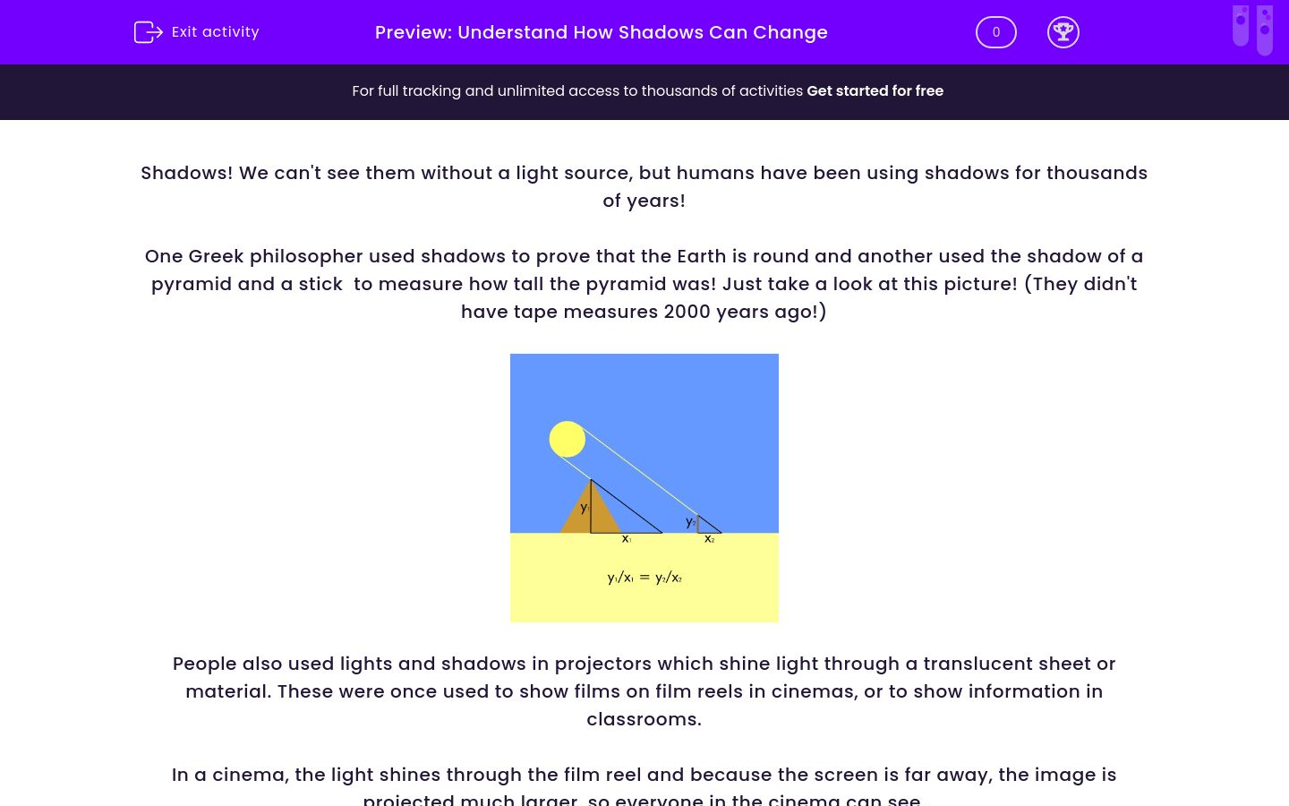 Understand How Shadows Can Change Worksheet - EdPlace