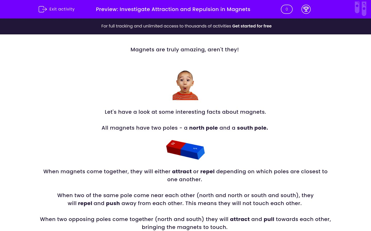 Investigate Attraction and Repulsion in Magnets Worksheet - EdPlace
