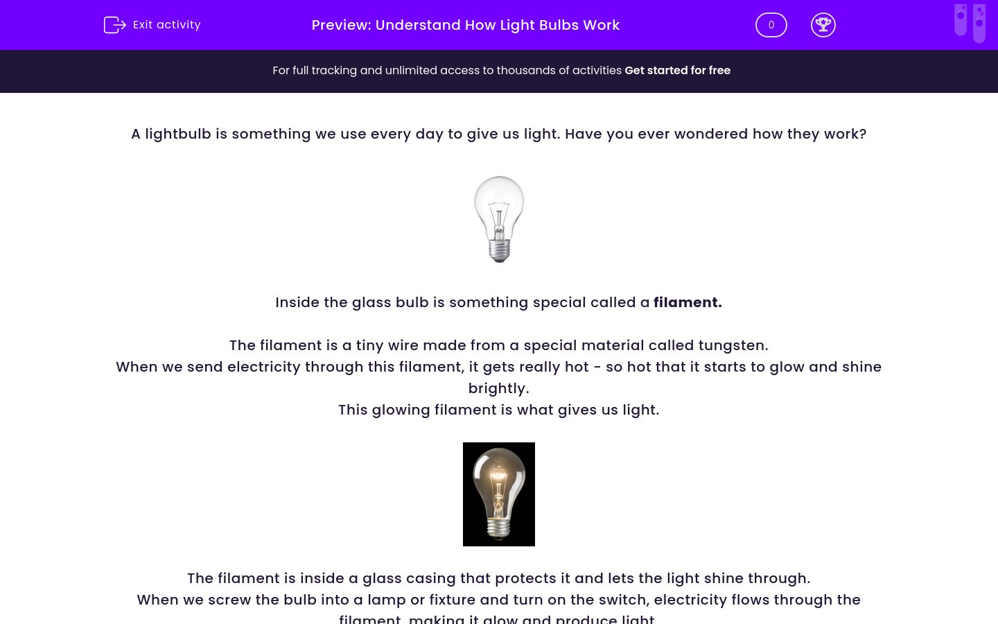 Understand How Light Bulbs Work Worksheet - EdPlace