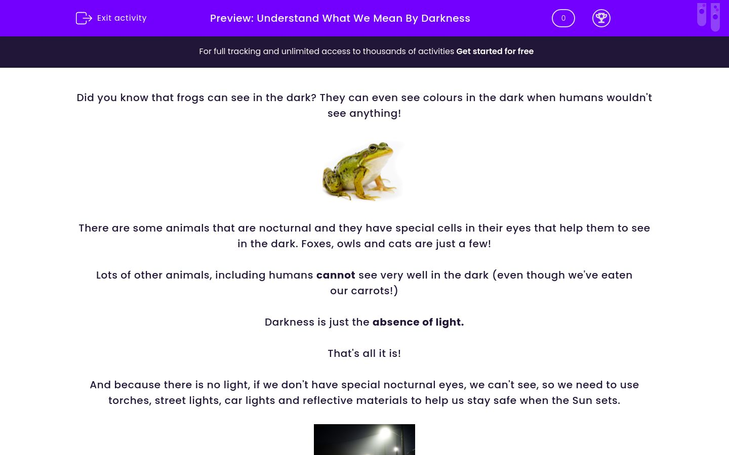 Understand What We Mean By Darkness Worksheet - EdPlace