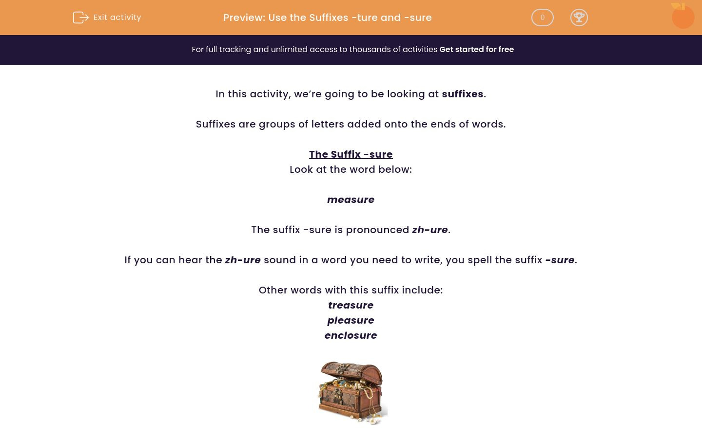 Use the Suffixes -ture and -sure Worksheet - EdPlace