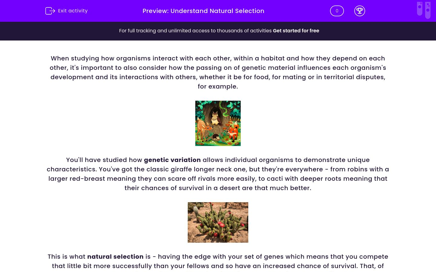 Understand Natural Selection Worksheet - EdPlace