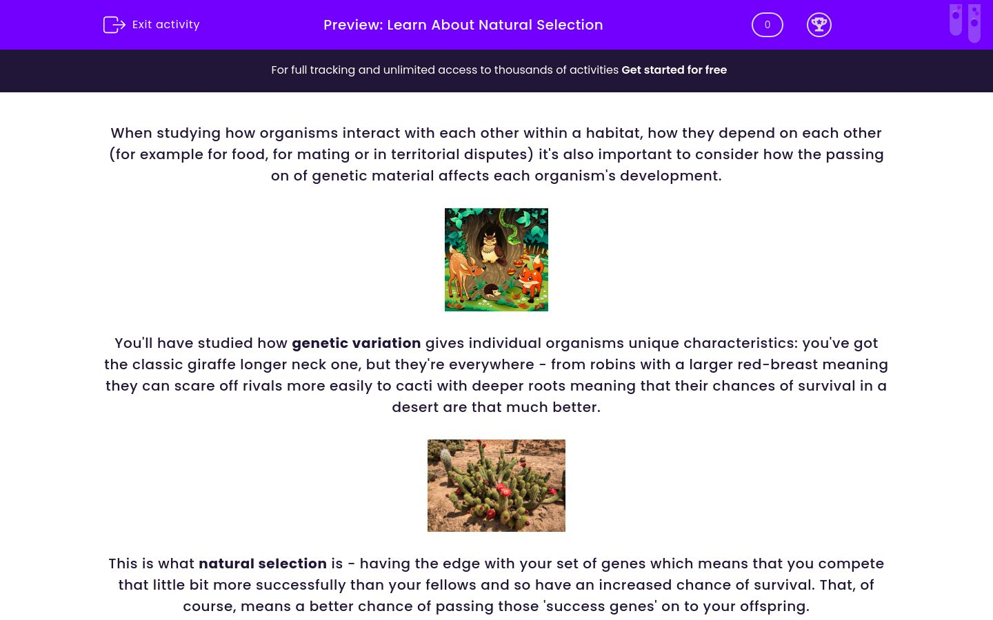 Learn About Natural Selection Worksheet - EdPlace