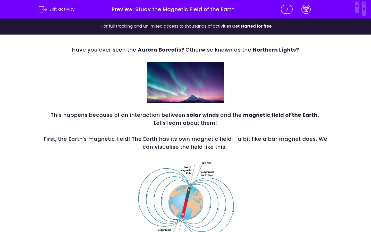Study the Magnetic Field of the Earth Worksheet - EdPlace