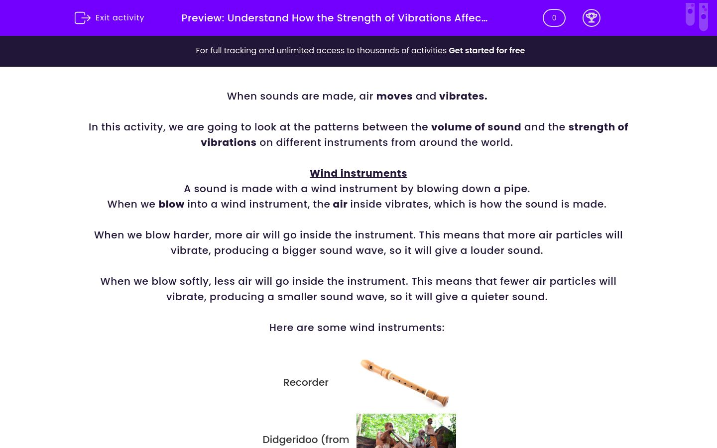 Understand How the Strength of Vibrations Affects Volume Worksheet ...