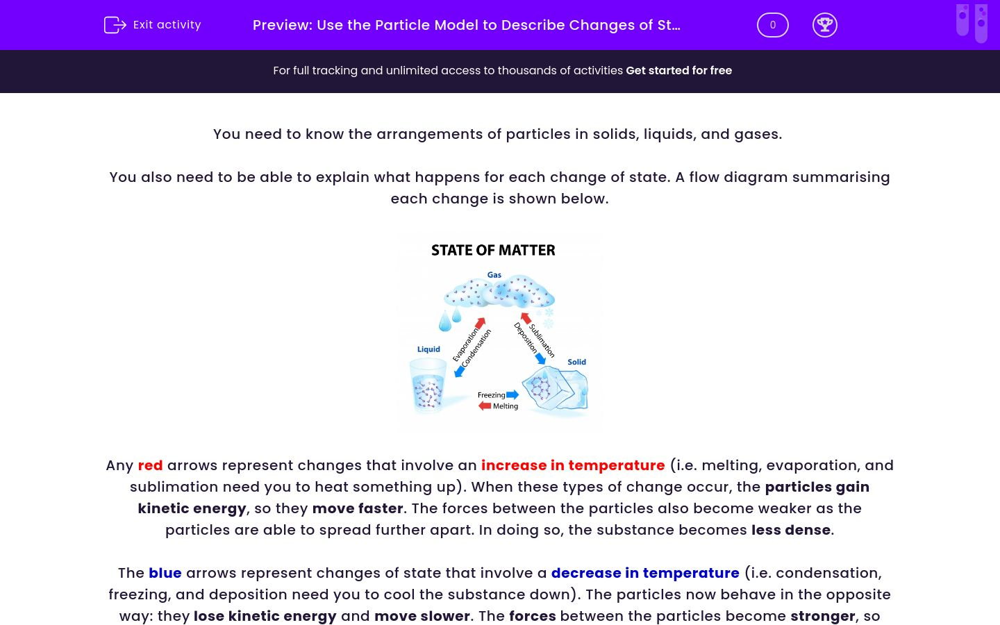 Use the Particle Model to Describe Changes of State Worksheet - EdPlace